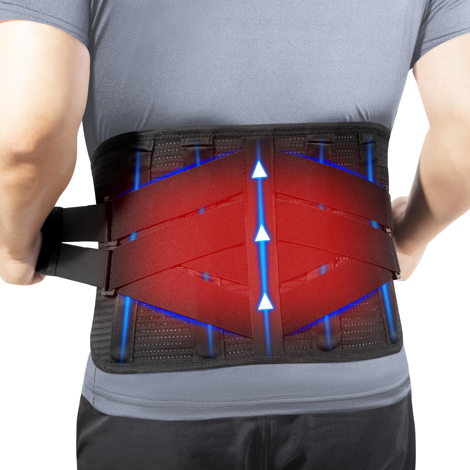 HONGJING Heated Back Brace for Lower Back Pain Relief | Rechargeable ...